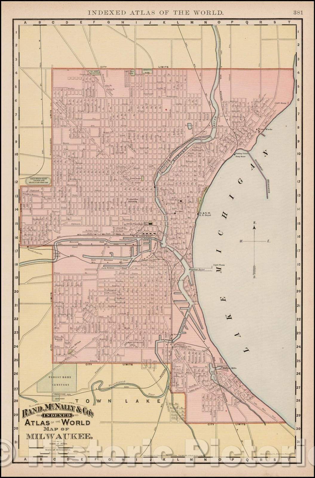 Historic Map - Map of Milwaukee, 1892, - Vintage Wall Art – Historic ...
