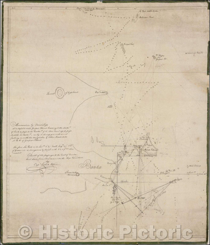 Historic Map - Chart of the passage to the East of Banka laid down fro ...