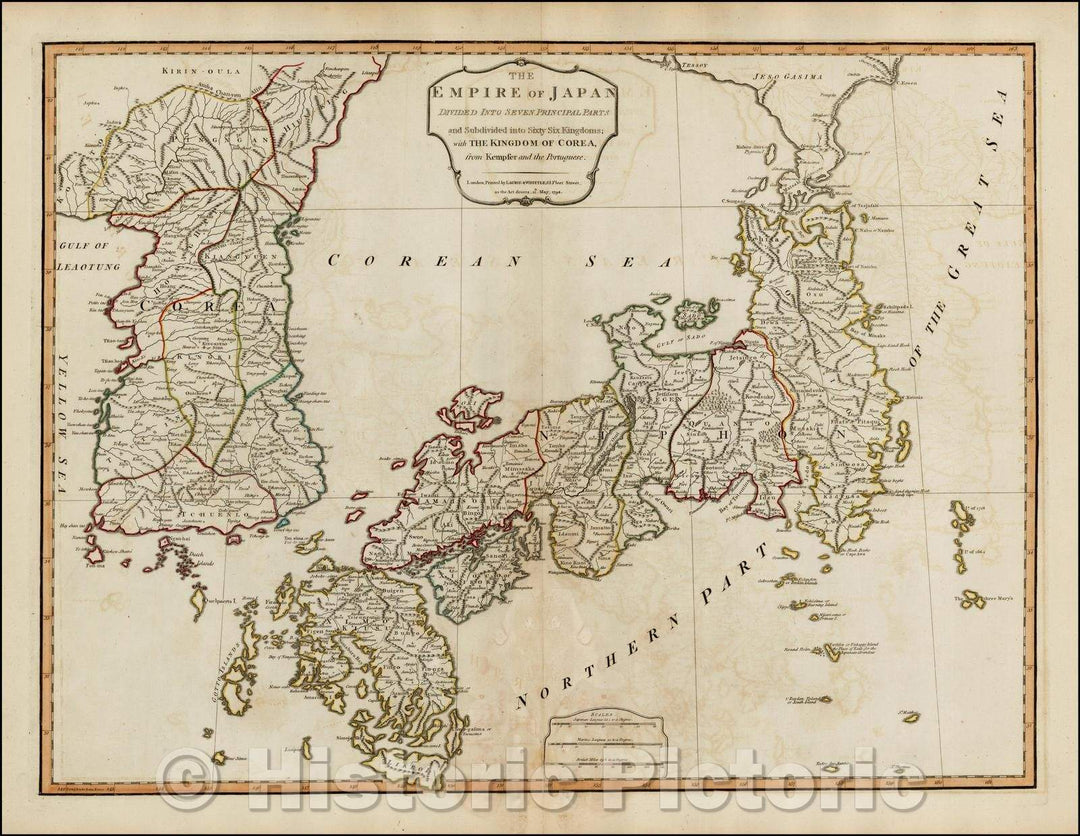 Historic Map - The Empire of Japan Divided into Seven Principal Parts ...