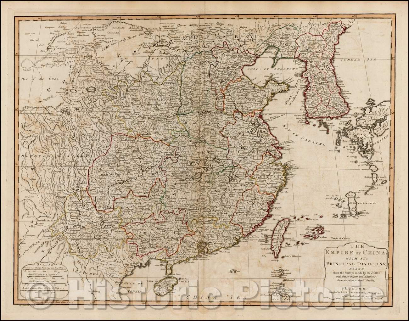 Historic Map - The Empire of China with its Principal Divisions, 1794 ...