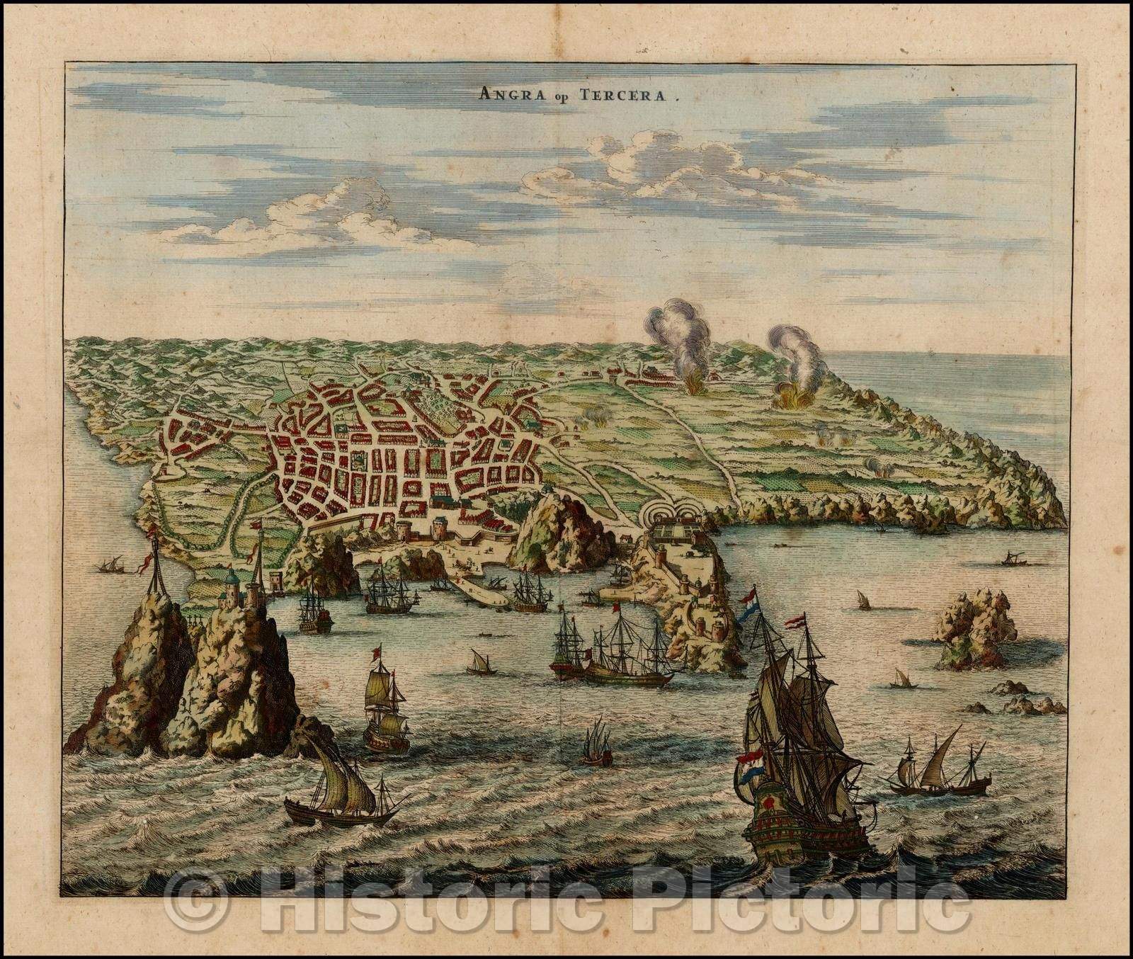 Historic Map - Angra op Tercera, 1671, John Ogilby v2 – Historic Pictoric