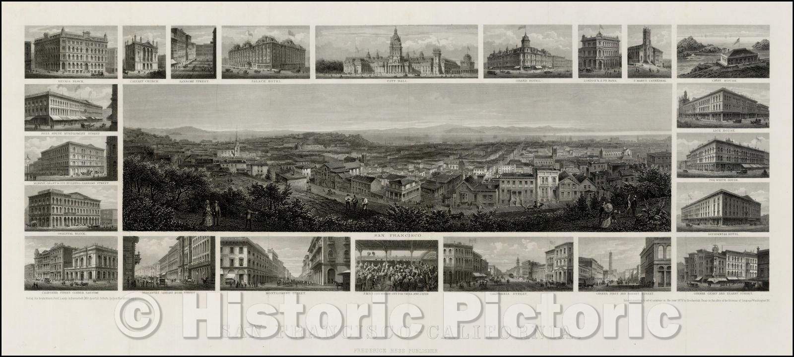 Historic Map - San Francisco - California / 1875 edition of Frederick ...