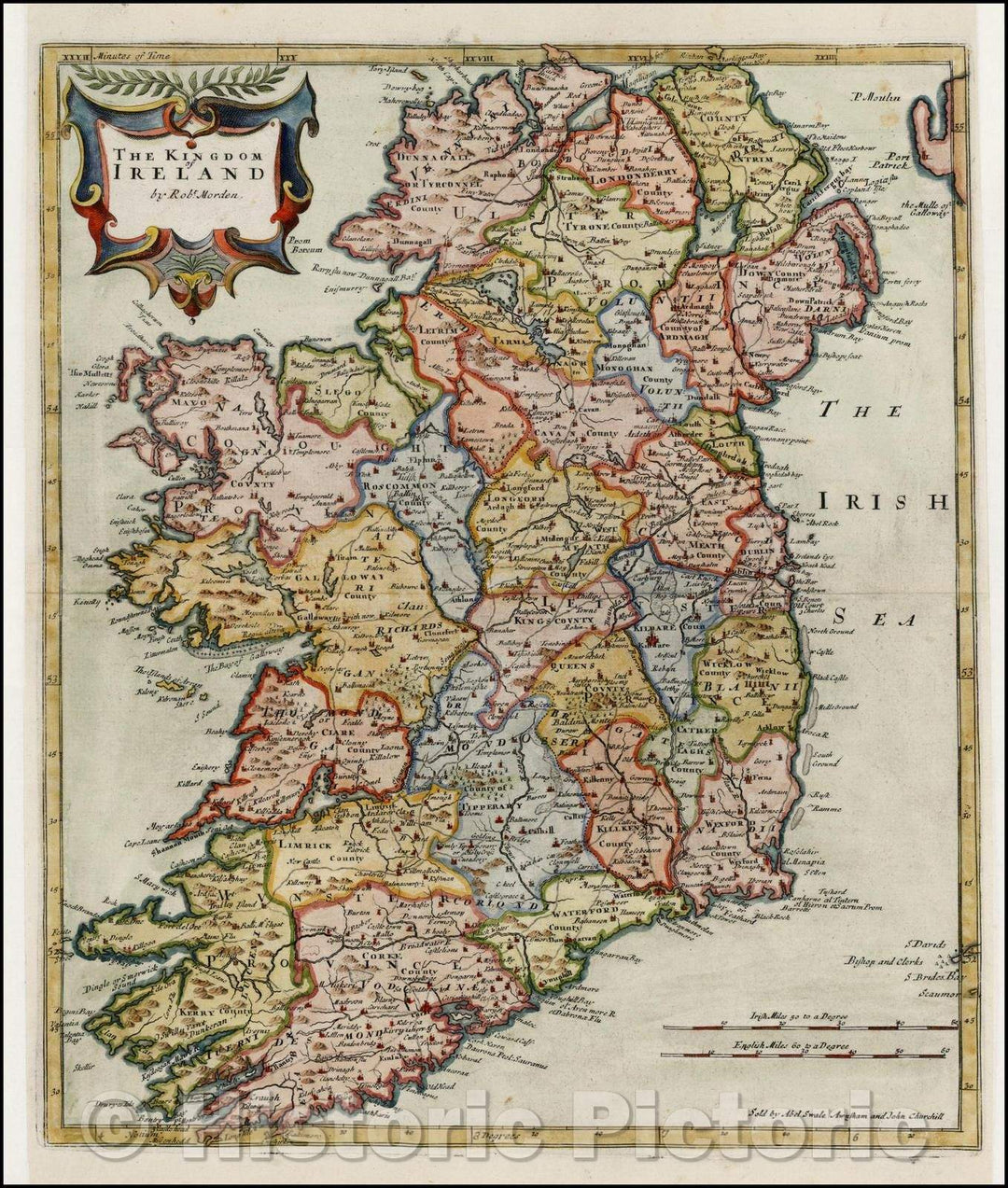 Historic Map - The Kingdom of Ireland, 1695, Robert Morden v3 ...