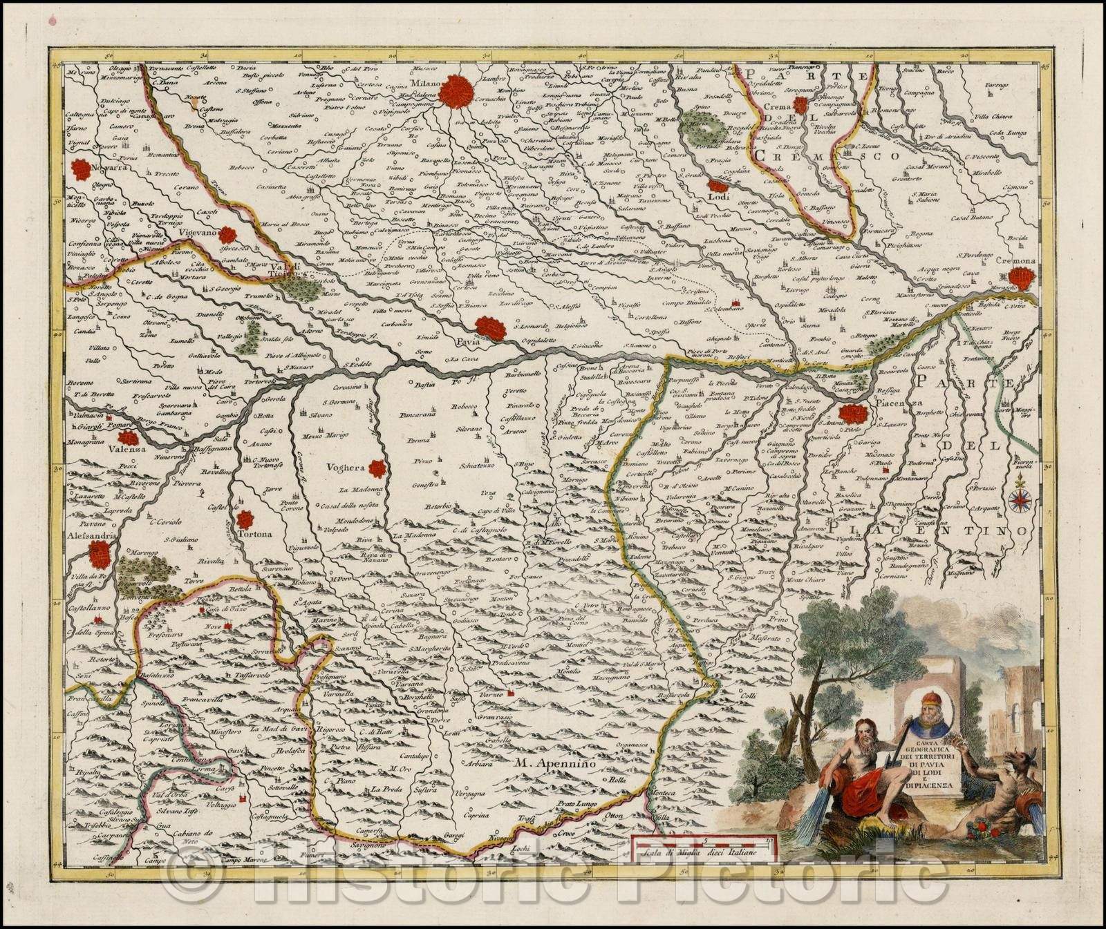 Historic Map - Carta Geografica Dei Territori Di Pavia Di Lod E Di Pia ...