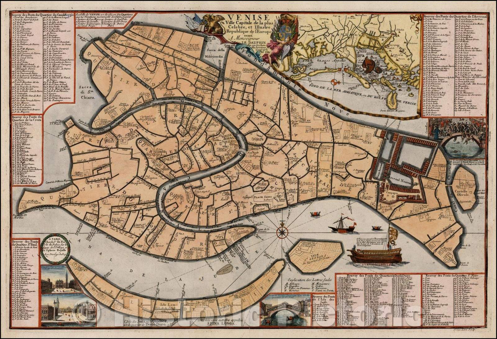 Historic Map - Venise Ville Capitale de la plus Celebre, et Illustre R ...