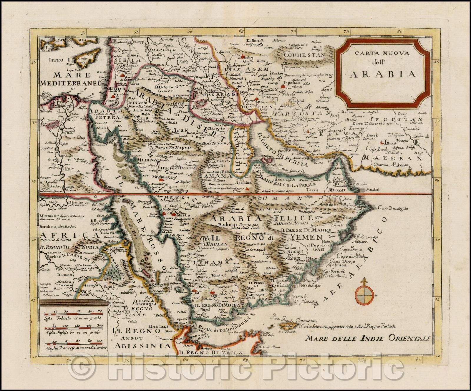 Historic Map - Carta Nuova dell' Arabia, 1740, Isaak Tirion v1 ...