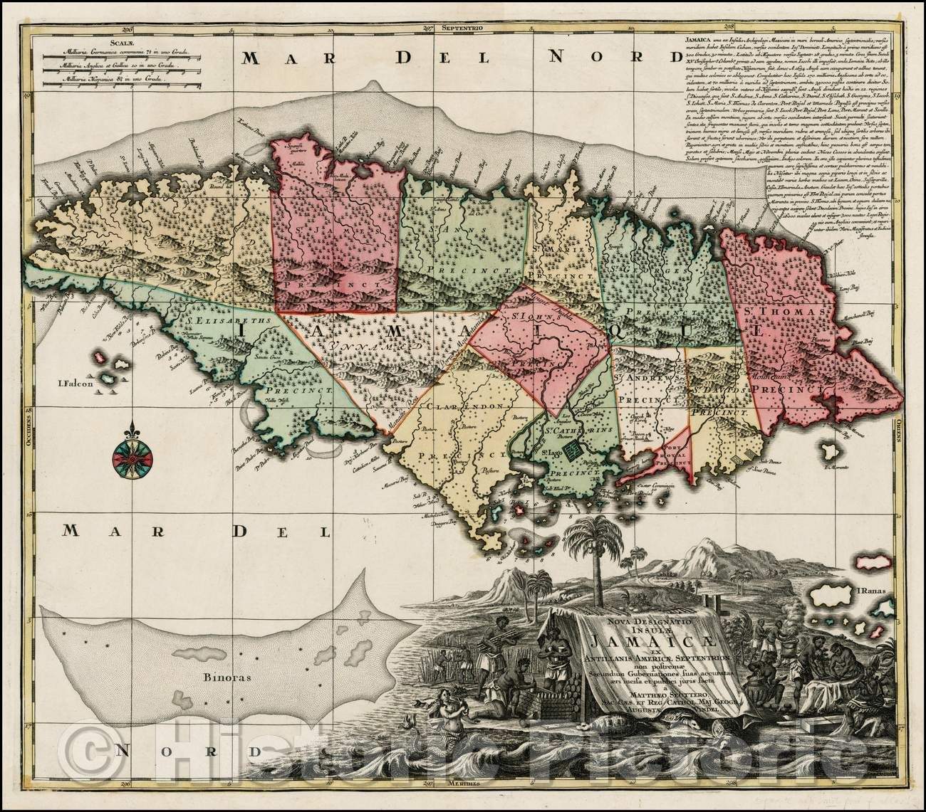 Historic Map - Nova Designatio Insulae Jamaicae ex Antillanis Americae ...