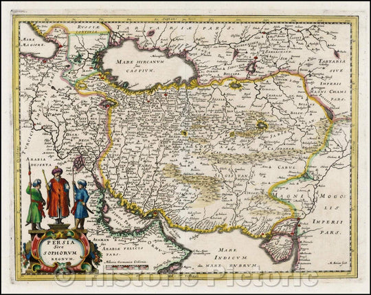 Historic Map - Persia Sive Sophorum Regnum, 1636, Matthaus Merian - Vi ...