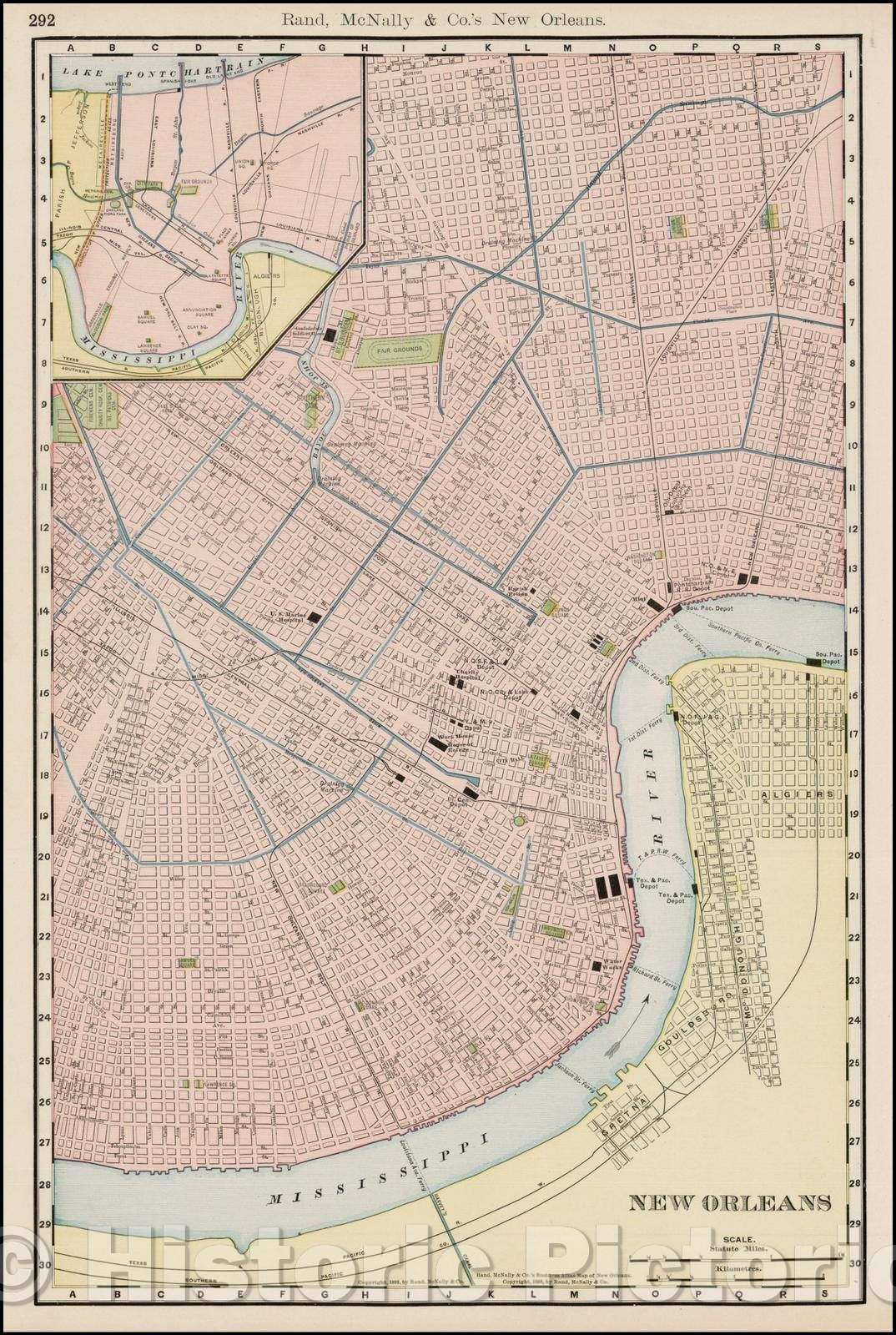 Historic Map - New Orleans, 1898, William Rand v2 – Historic Pictoric