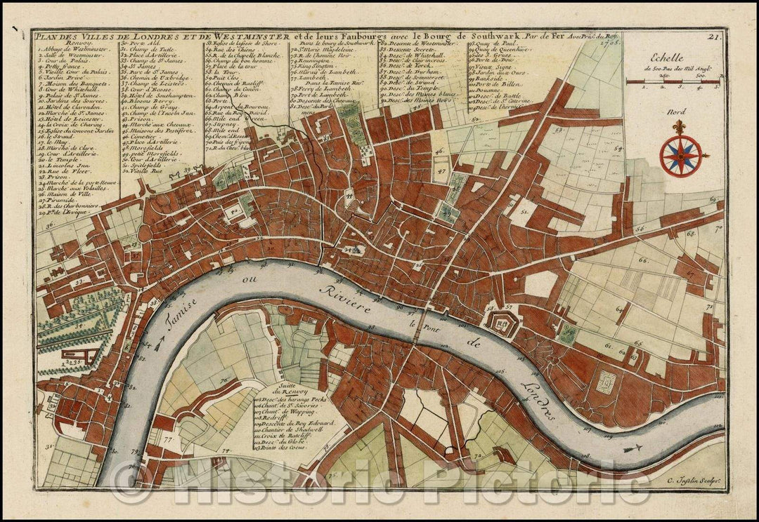 Historic Map - Plan Des Villes De Londres et de Westminster/Plan of Lo ...