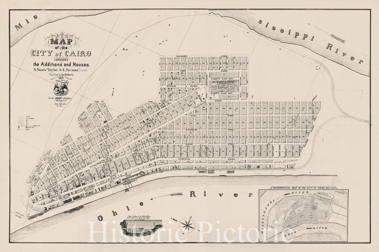 Historic Map - Map of the City of Cairo Containing the Additions and H ...