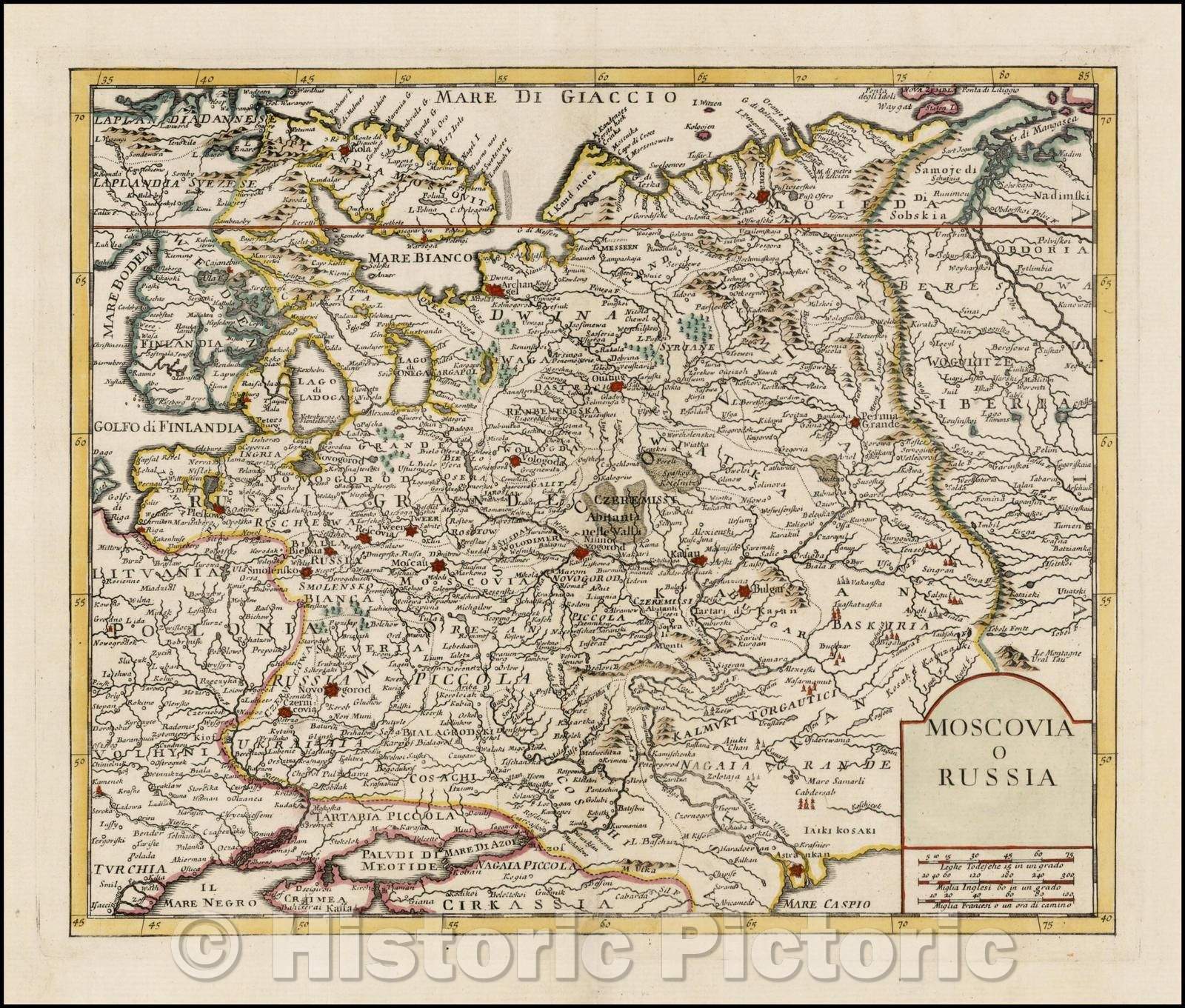 Historic Map - Nuova Carta della Moscovia o Russia/New Charter of Musc ...