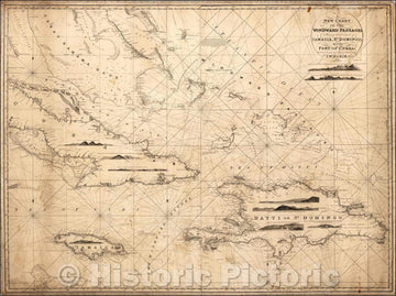 Historic Map - A New Chart of the Windward Passages Containing the Isl ...