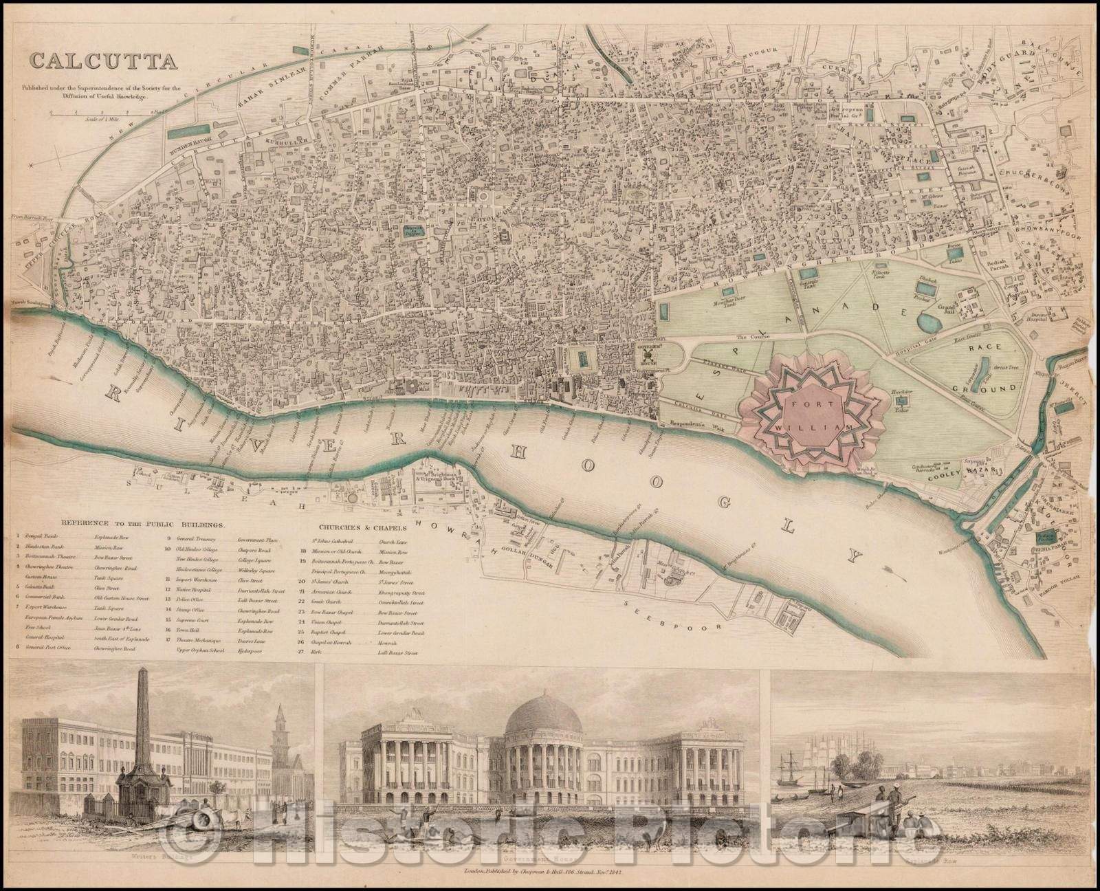 Historic Map - Calcutta, 1840, SDUK v2 – Historic Pictoric