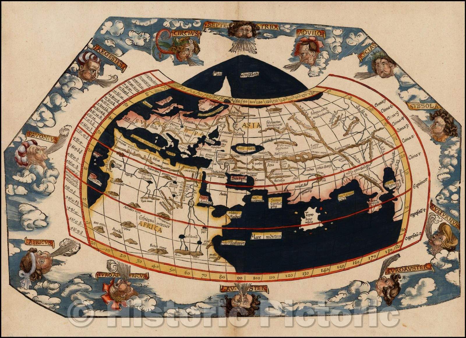 Historic Map - World Map, 1522, Lorenz Fries v2 – Historic Pictoric