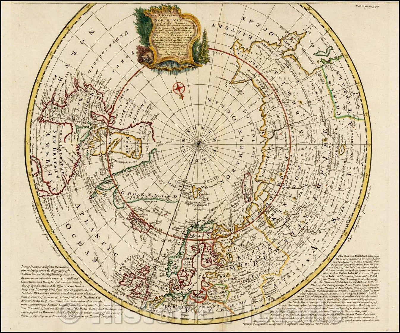 Historic Map - A Correct Draught of the North Pole and all the Countri ...