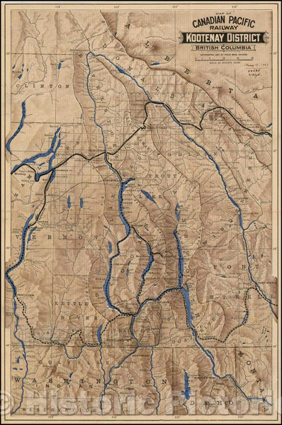 Historic Map - Map of the Canadian Pacific Railway Kootenay District B ...