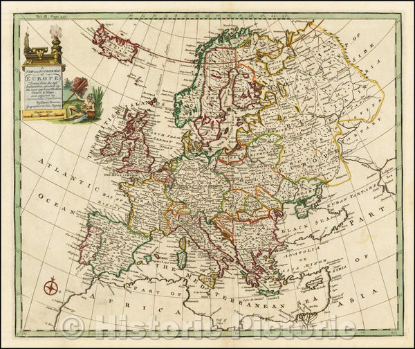 Historic Map - A New and Accurate Map of Europe, 1744, Emanuel Bowen ...