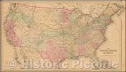 Historic Map - The United States of America, 1857, Joseph Hutchins Col ...