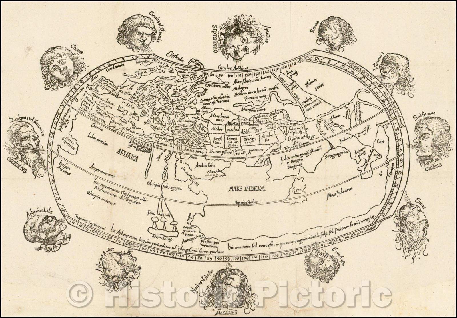 Historic Map - World, 1503, Gregor Reisch v2 - Historic Pictoric