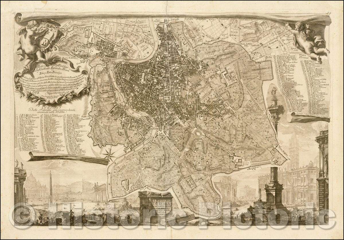 Historic Map - La Topografia di Roma di Gio Batta Nolli Dalla Maggiore ...