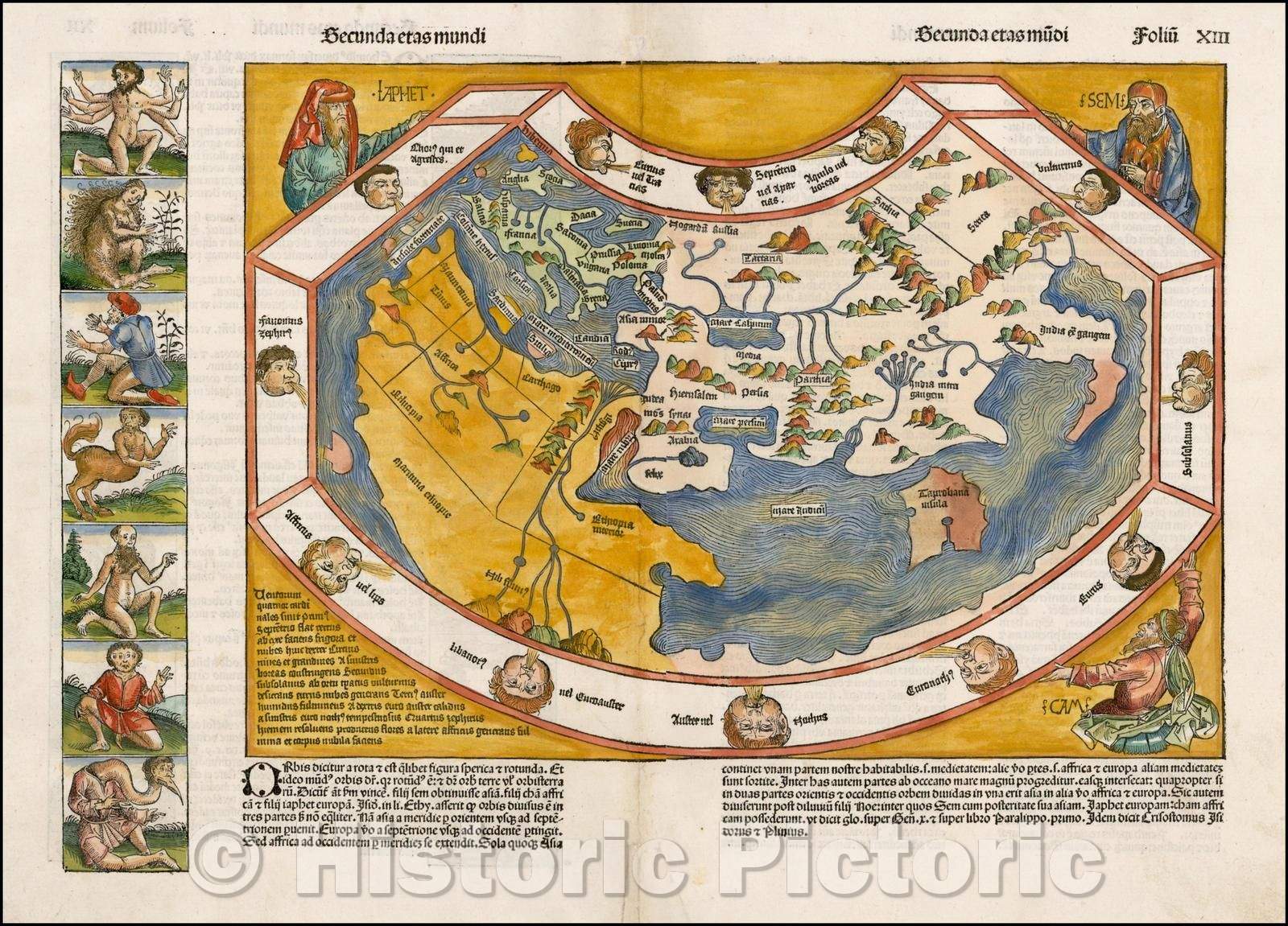 Historic Map - Secunda etas mundi (World Map Before Discovery of Ameri ...