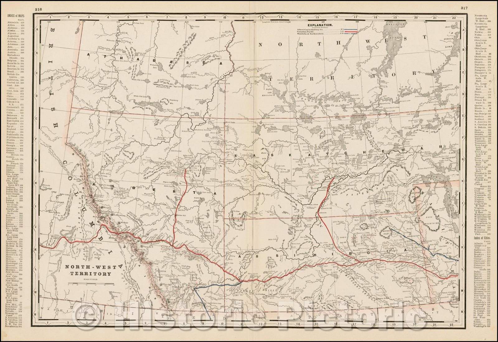 North-West Territory Railroad Map 1889 | Canada Historical – Historic ...