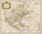 Historic Map - Map of North America, 1765, John Bowles - Vintage Wall ...