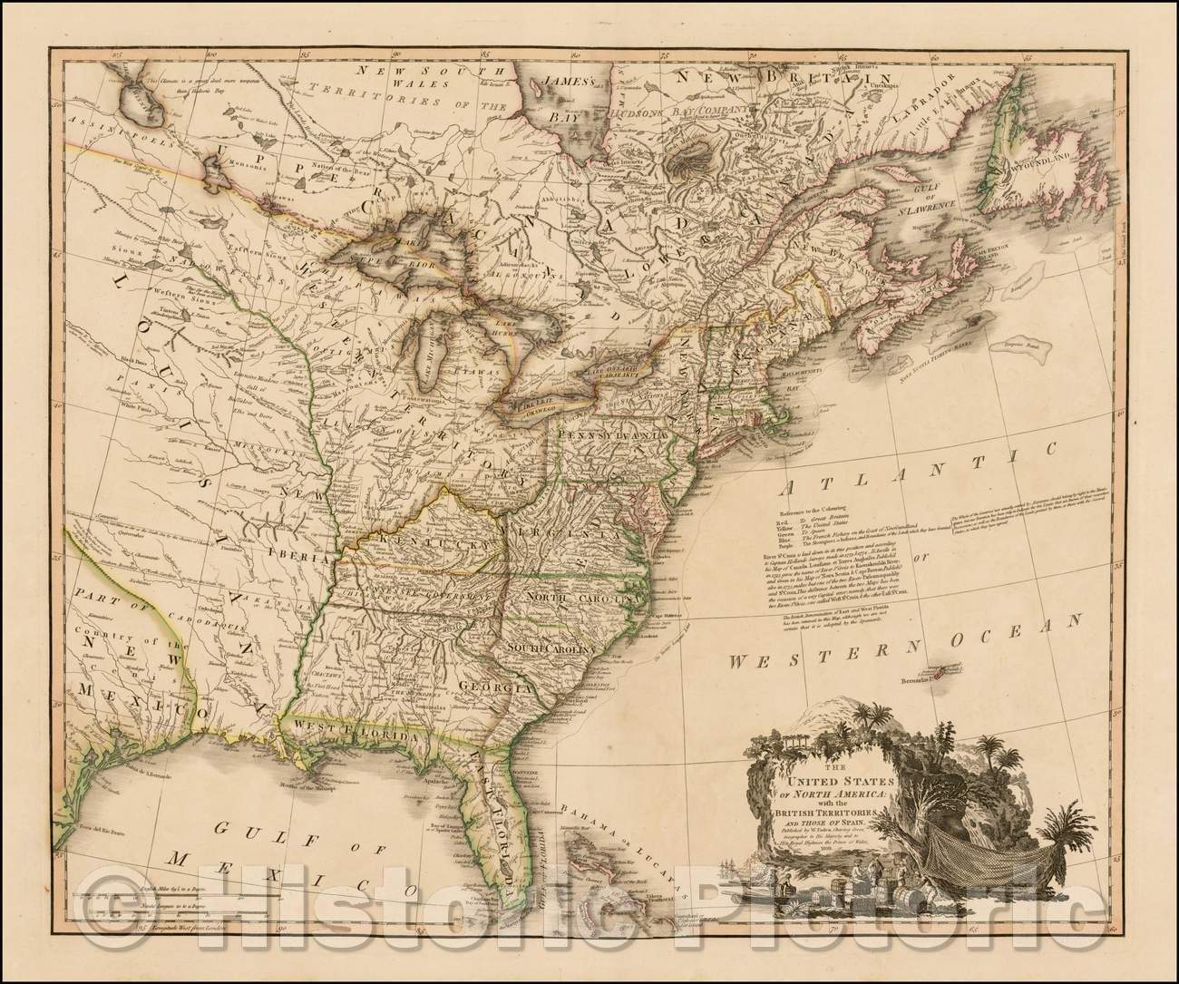 Historic Map - The United States of North America with the British Ter ...