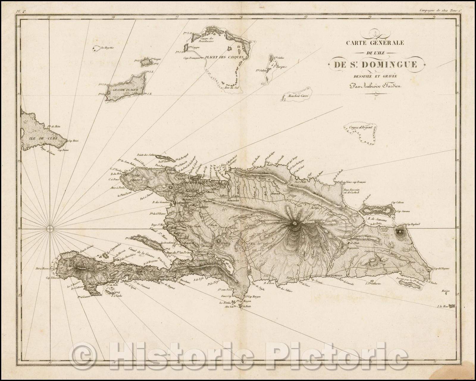 Historic Map - Carte Generale de L'Ile De St. Domingue Dessine et Grav ...