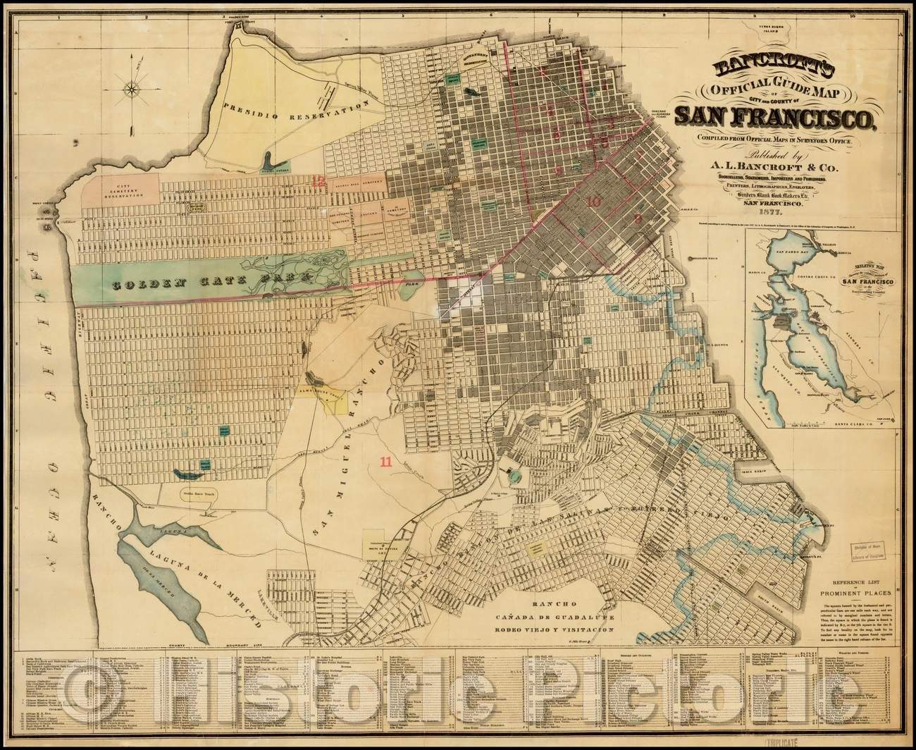 Historic Map - Bancroft's Official Guide Map of the City and County of ...