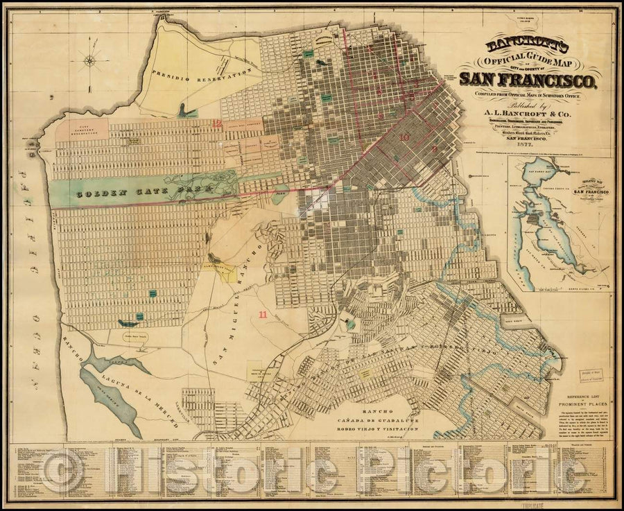 Historic Map - Bancroft's Official Guide Map of the City and County of ...