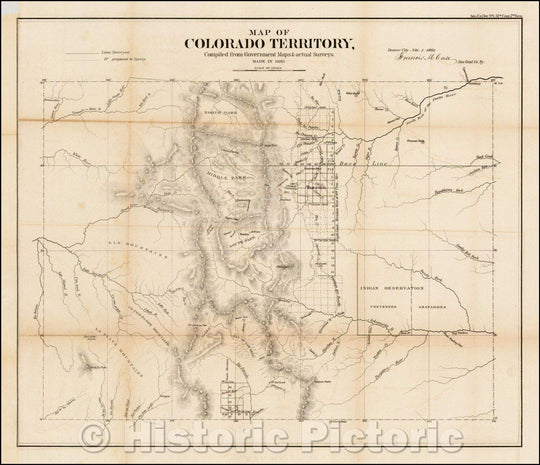 Historic Map - Map of Colorado Territory, 1861, General Land Office v1 ...