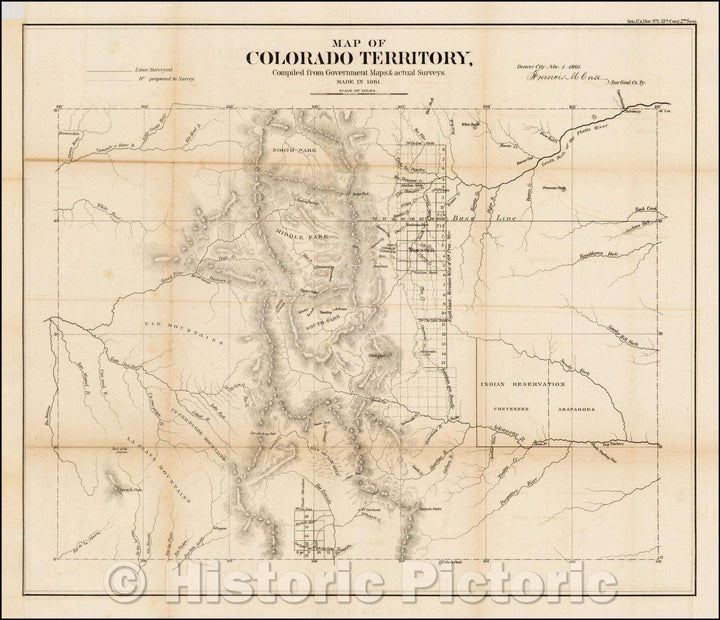 Historic Map - Map of Colorado Territory, 1861, General Land Office v1 ...