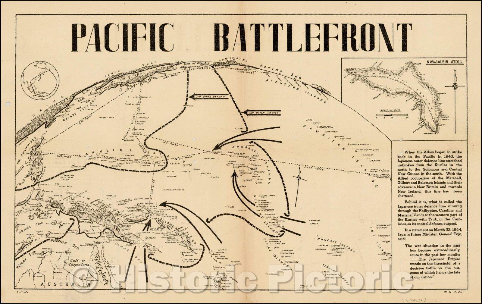 Historic Map - Pacific Battle Front, 1944, Anonymous v1 – Historic Pictoric