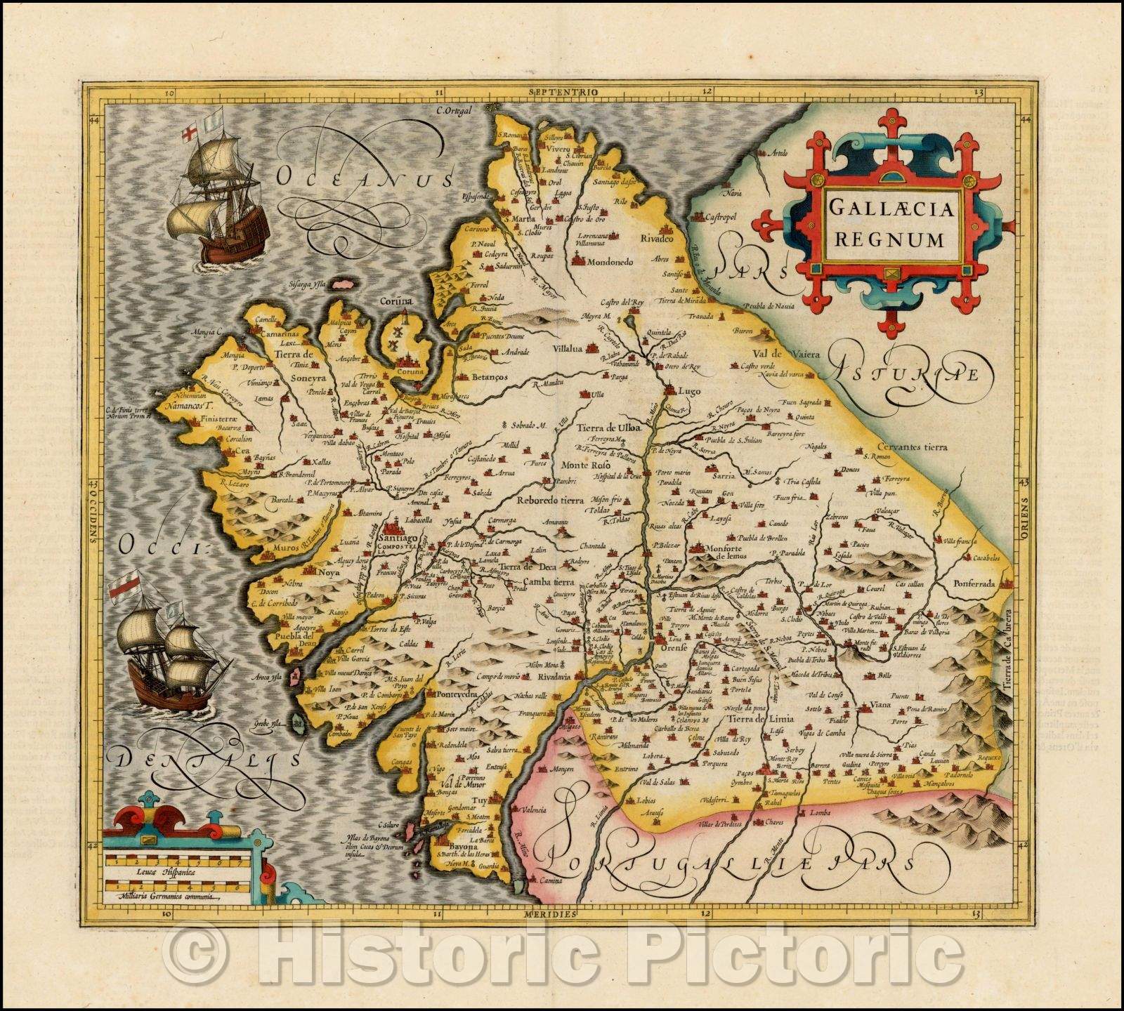 Historic Map - Gallaecia Regnum, 1619, Gerard Mercator - Vintage Wall – Historic Pictoric