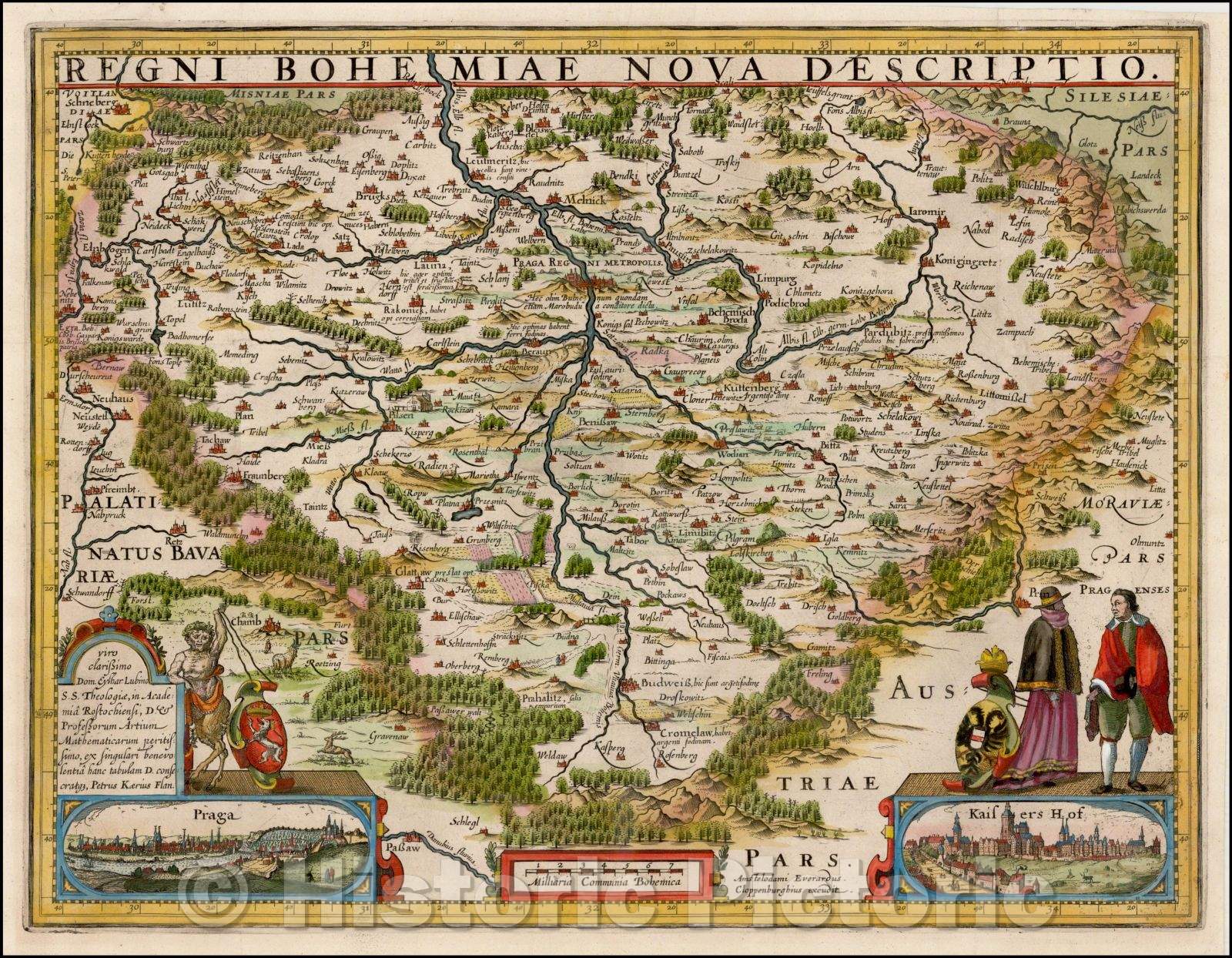 Historic Map - Regni Bohemiae Nova Descriptio, 1642, Johannes Cloppenb ...