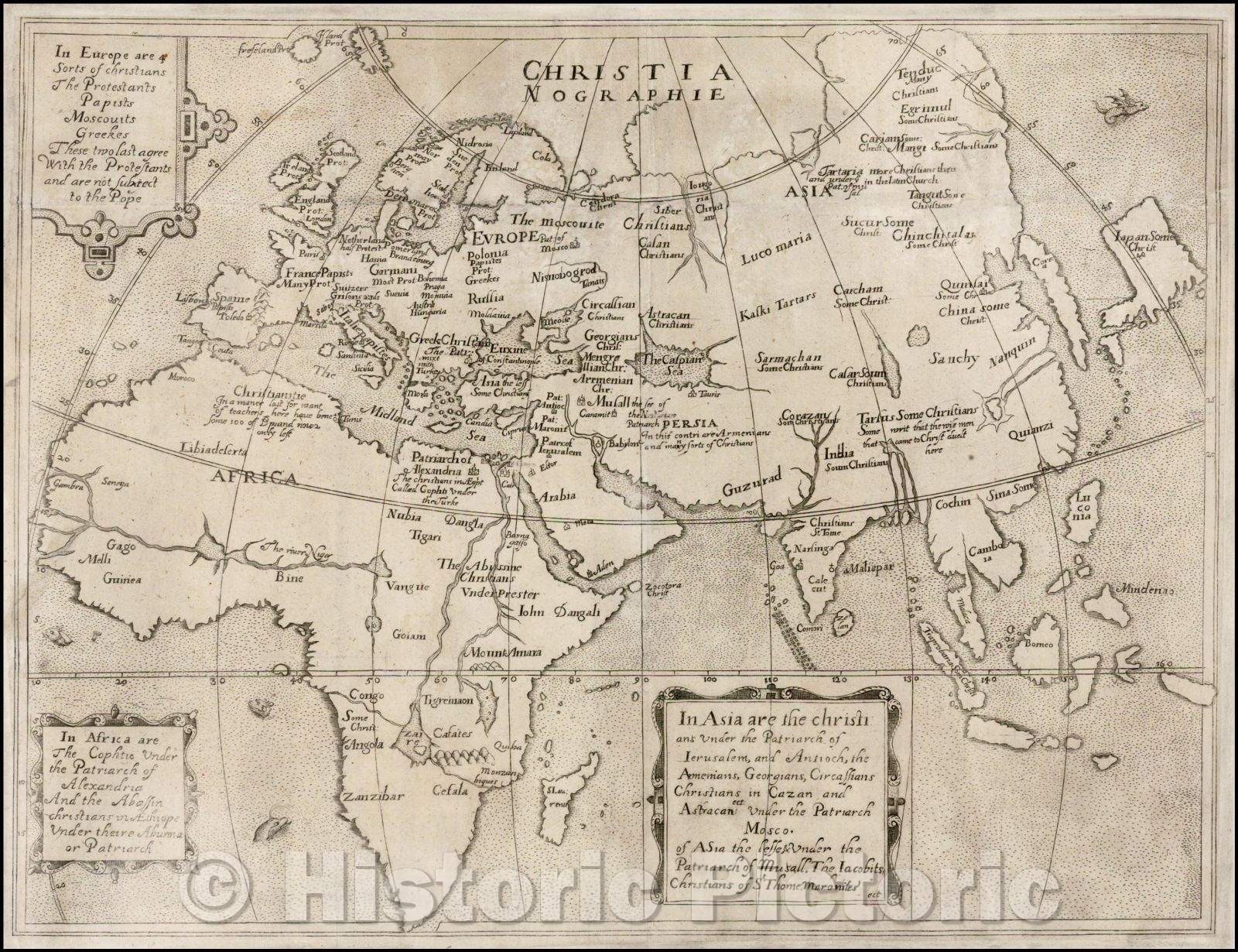 Historic Map - Christianographie (Ancient World), 1636, Ephraim Pagitt ...