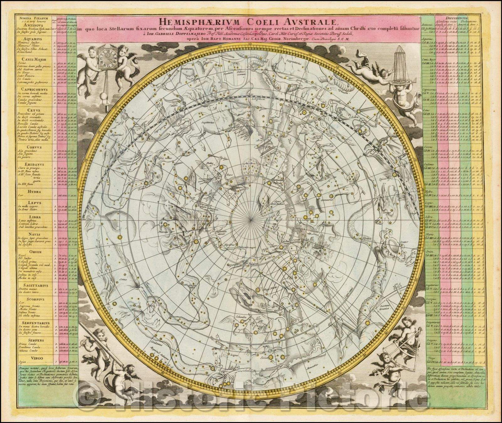 Historic Map - Hemisphaerium Coeli Australe in quo loca Stellarum fixa ...