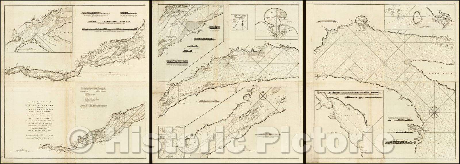 Historic Map - St. Lawrence River A New Chart of the River St. Laurenc ...