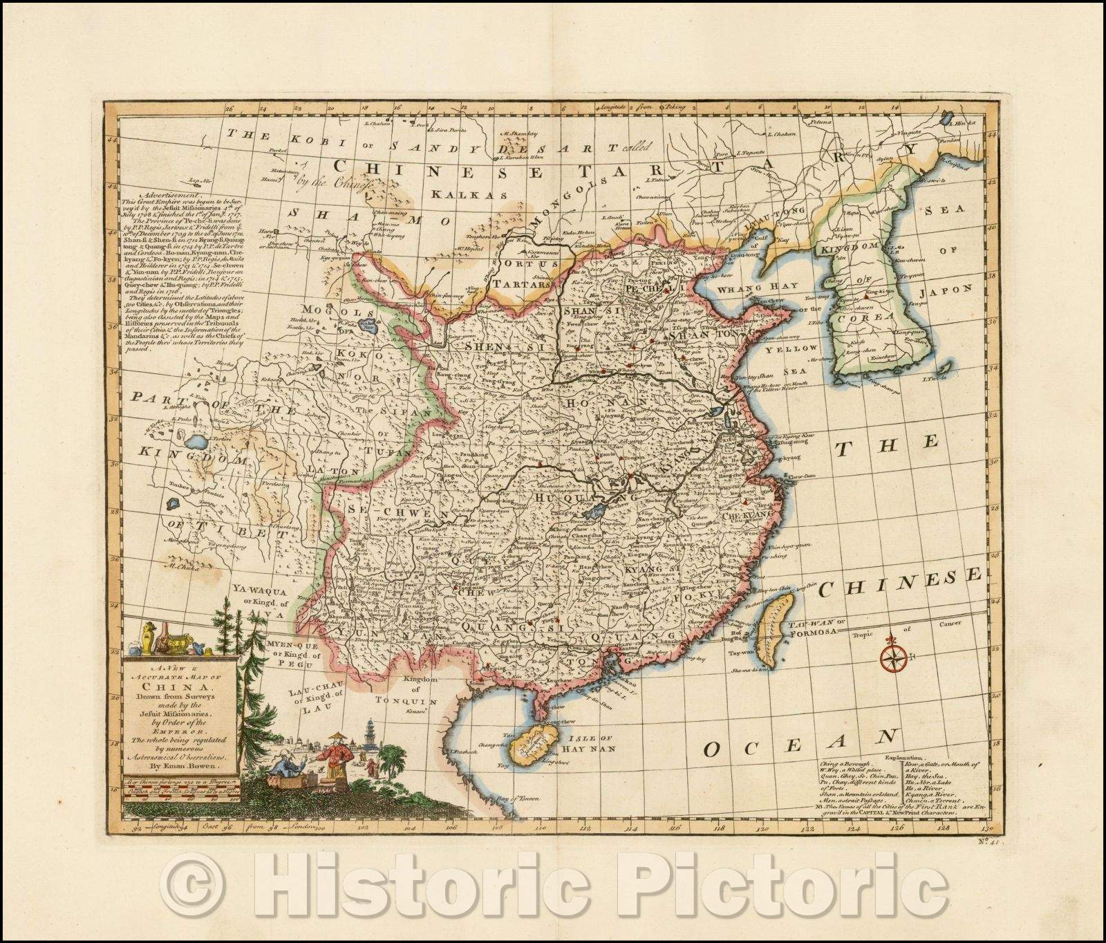 Historic Map - A New & Accurate Map of China, 1744, Emanuel Bowen v2 ...