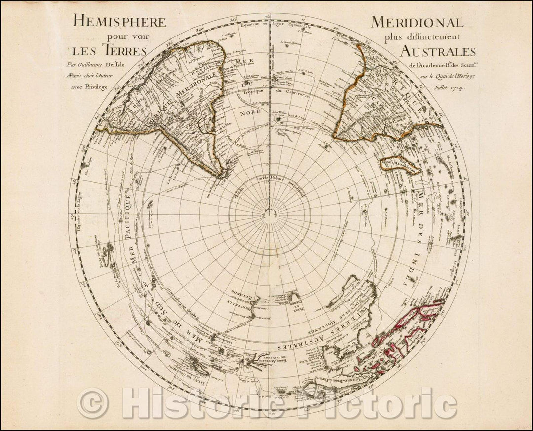 Historic Map - Hemisphere Meridional pour voir plus distinctement Les ...