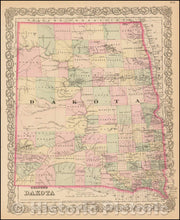 Historic Map - Colton's Dakota, 1873, G.W. & C.B. Colton v2 – Historic ...