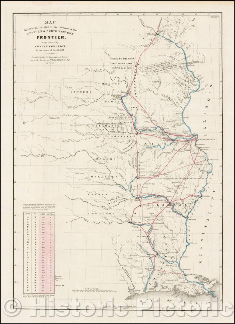 Historic Map - Map illustrating the plan of the defences of the Wester ...