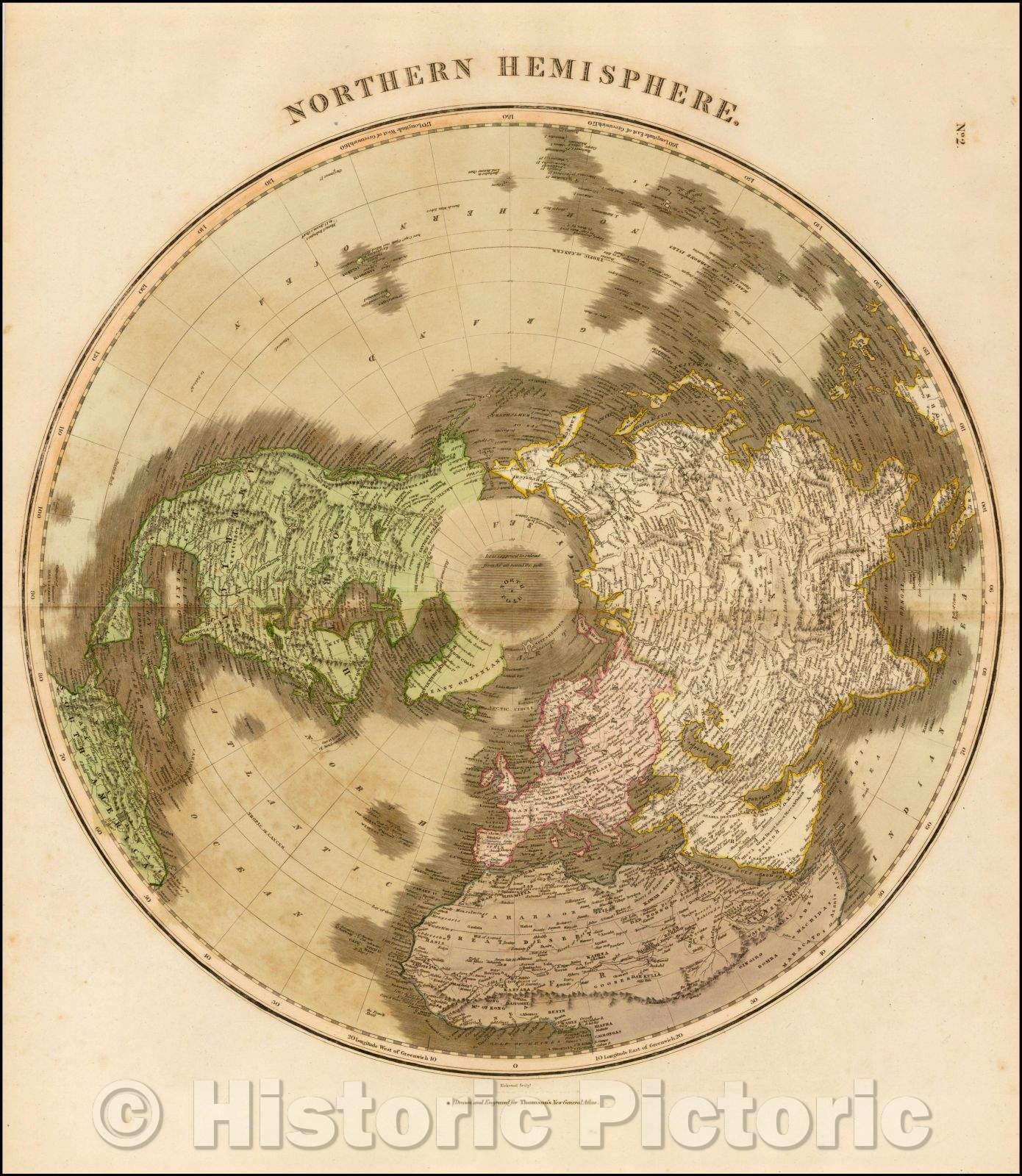 Historic Map - Northern Hemisphere, 1814, John Thomson v2 - Historic ...