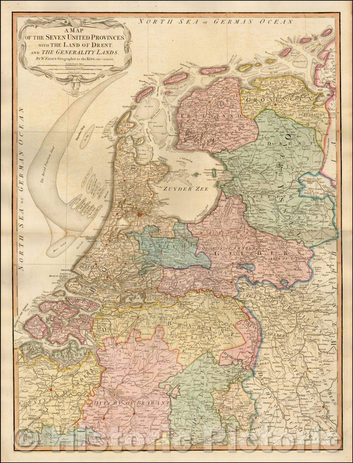 Historic Map - Seven United Provinces with The Land of Drent. And the ...