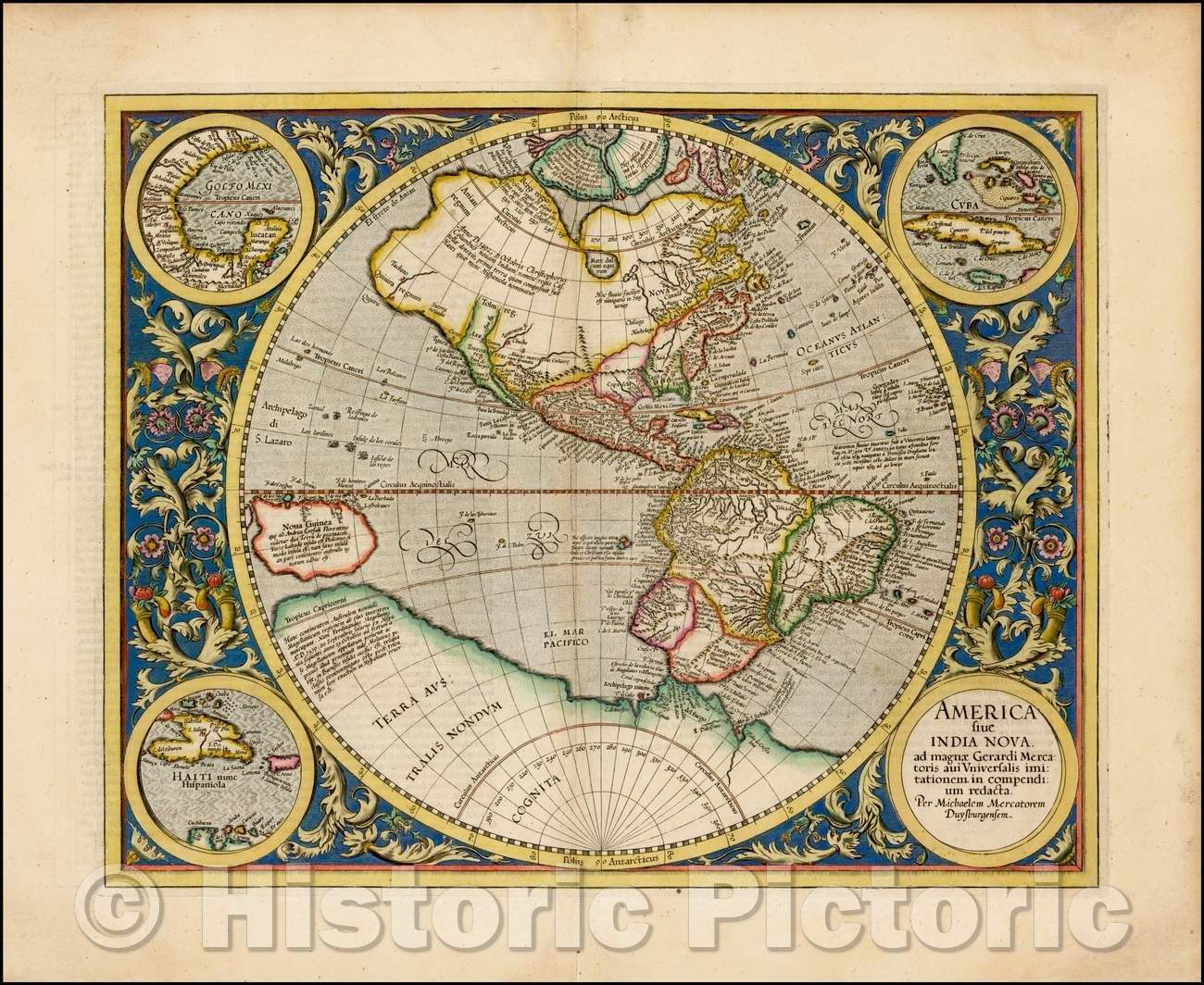 Historic Map - America sive India Nova ad magnae Gerardi Mercatoris av ...