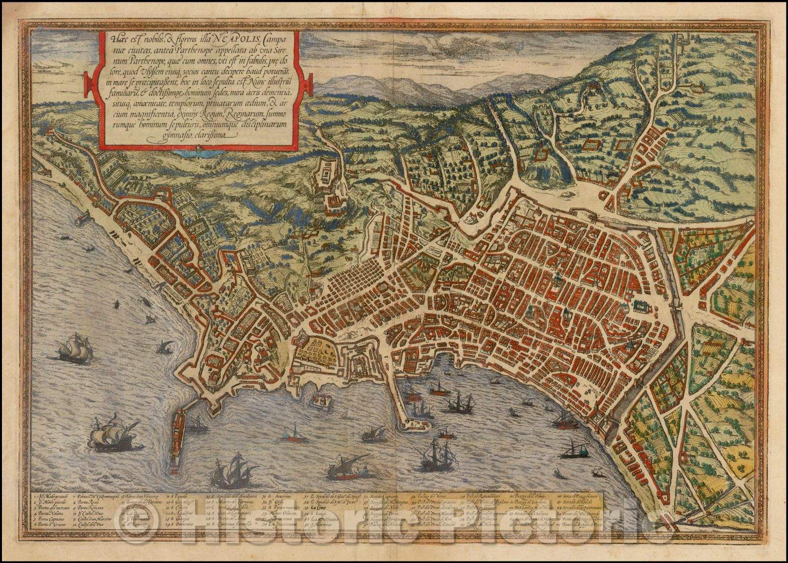 Historic Map - Haec est nobilis florens illa Neapolis, Campaniae civit ...