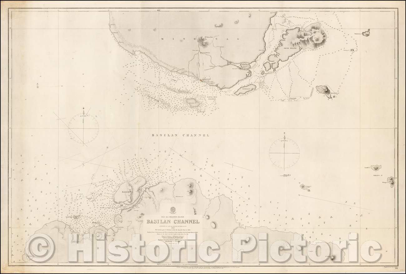 Historic Map - Sulu Sea Philippine Islands - Basilan Channel Surveyed ...