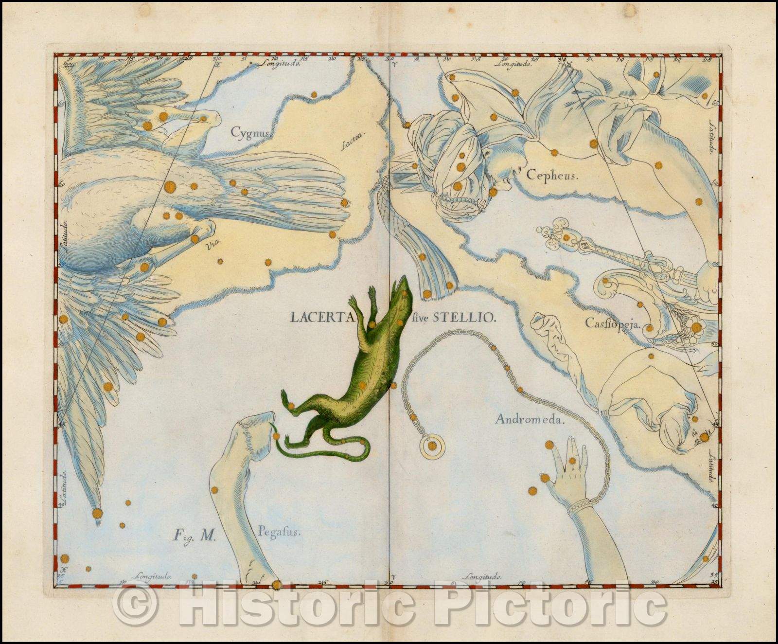 Historic Map - Lacerta sive Stellio/Johannes Hevelius's Chart of the c ...